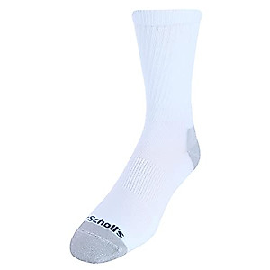 Dr. Scholl's Men's Crew Compression Work Socks (2 Pair Pack), White