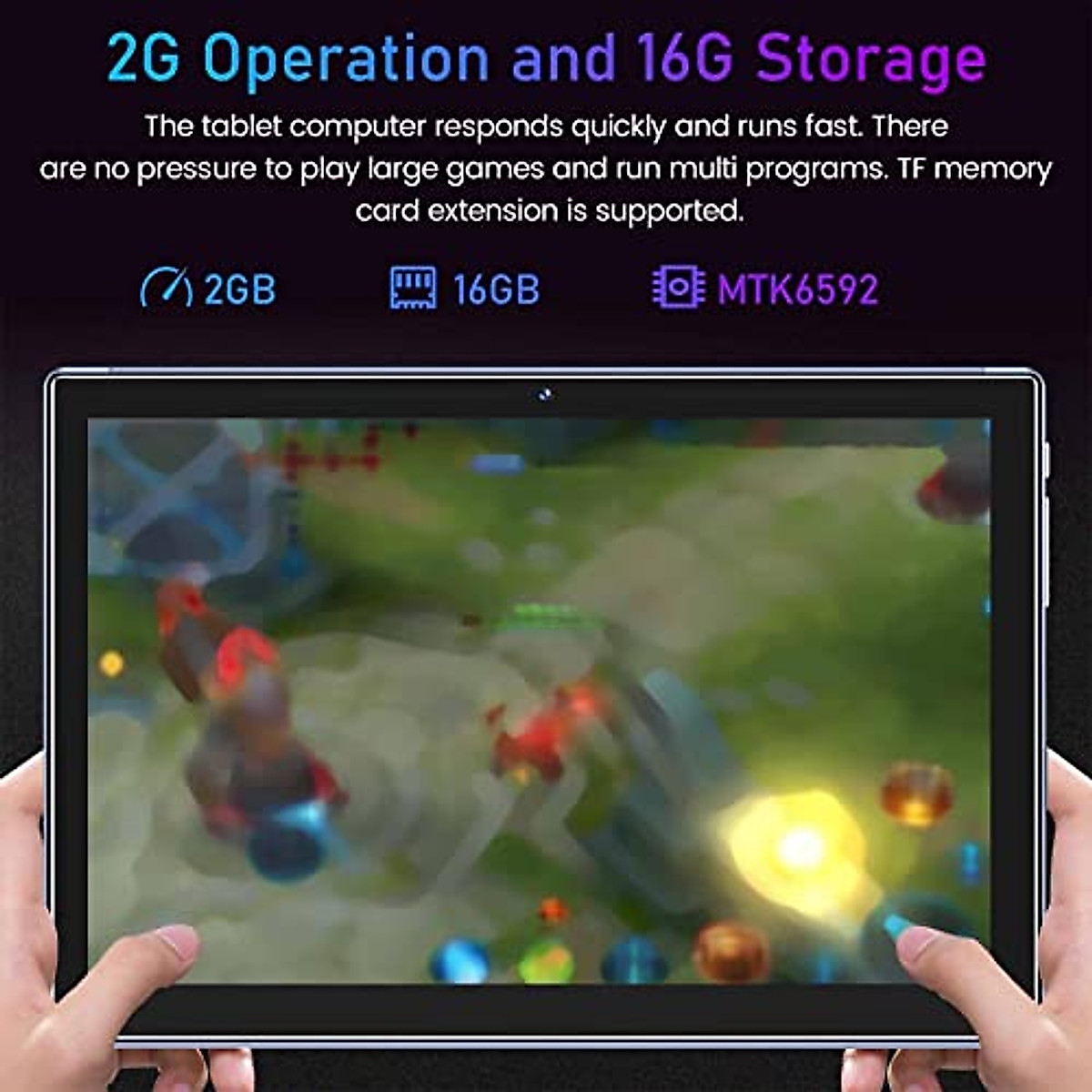 HD Tablet, WiFi Bluetooth Android Voice Call Game Tablet,10 Inch IPS Display Screen,WiFi,2GB RAM+16GB ROM,4000mAh,Android 5.1 System, Gift for Family (Gold)