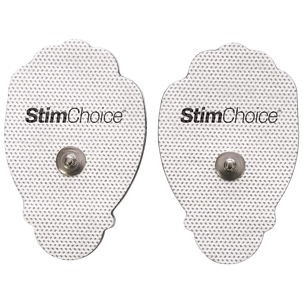 StimChoice TENS Unit Pads Snap Electrodes Hand Shaped Pack Electrode Pad Set, White, 24 Count