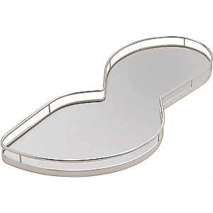 Lemans II Set 2-Shelf Lazy Susan with Soft-Close for Blind Base Corner Cabinets, Chrome and Gray (884 sq. Model 50, Tray Size: 18", Swings Right)