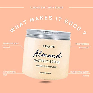 Spa Life Almond Salt Body Scrub Infused with Coconut Oil