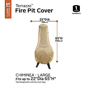 Classic Accessories Terrazzo Water-Resistant 25 Inch Outdoor Chiminea Cover