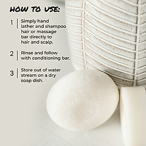 Suds & Co. Solid Shampoo Bar, Zero Waste Shampoo, Natural Shampoo Bar Soap, Sustainable, Eco-Friendly Hair Care - Simply (Unscented), 3.0 Ounce