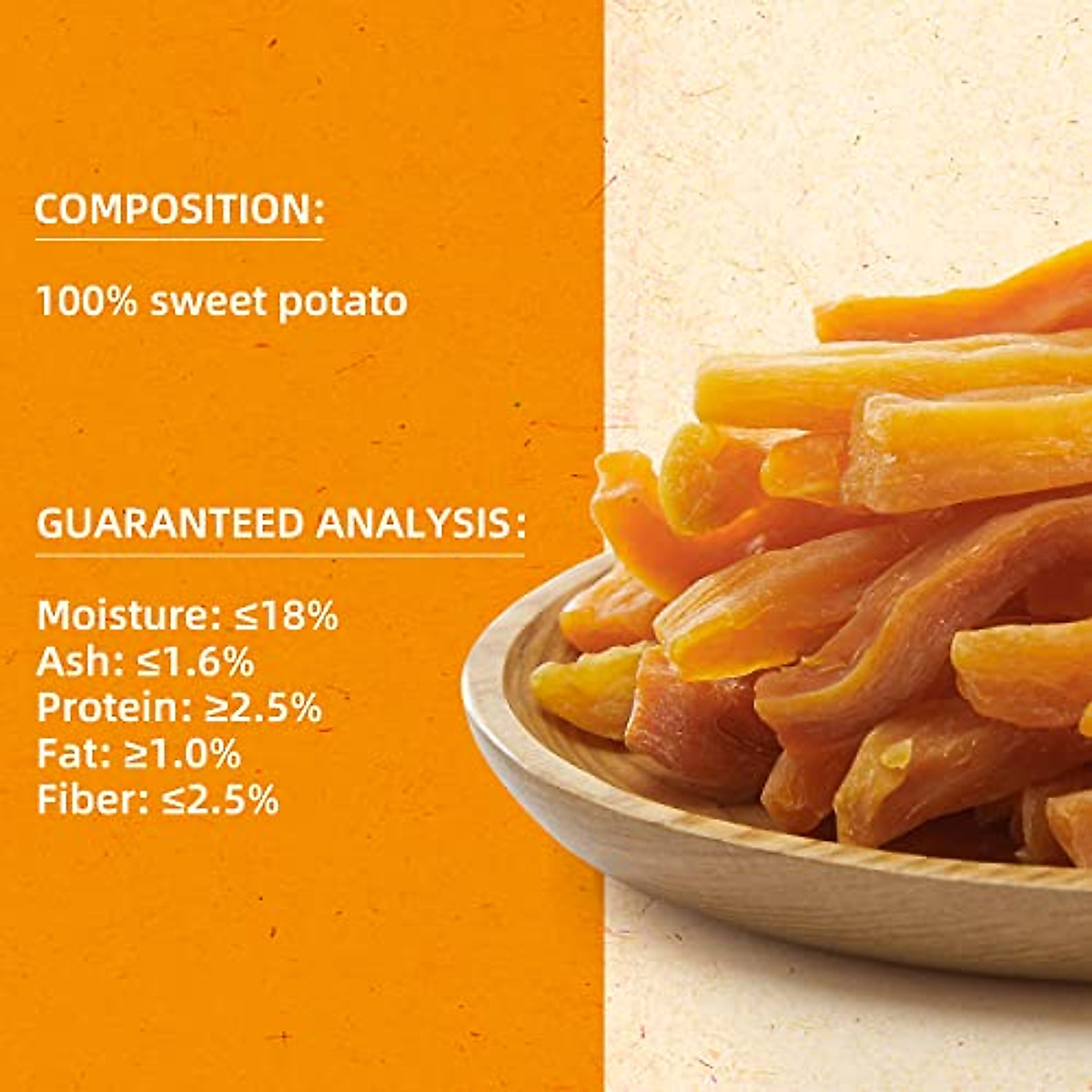 Jungle Calling Natural Sweet Potato Dog Treats, Low Fat, Skinless Sweet Potato Chews for Dogs Training Snacks