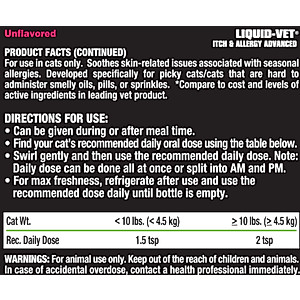 Liquid-Vet by COOL PET Holistics Feline Itch & Allergy Advanced Formula, Plain, 8 oz