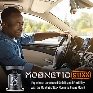 Mob Armor MobNetic Stixx - Phone Holder for Your Car, Magnetic Phone Mount for Trucks, Jeeps, and More - 90º Tilt & 360º Rotation, Compatible with iPhone & Android Smartphones