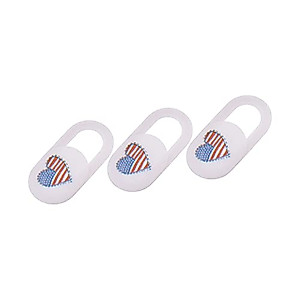 SOLUSTRE 3pcs Slide Camera Ultra- and Webcam Smartphone Pattern Cartoon Your Tablet Flag Lens Thin Lovely for Cover Privacy Shutter Heart Notebook Cell Protects Phone Slider Computer US
