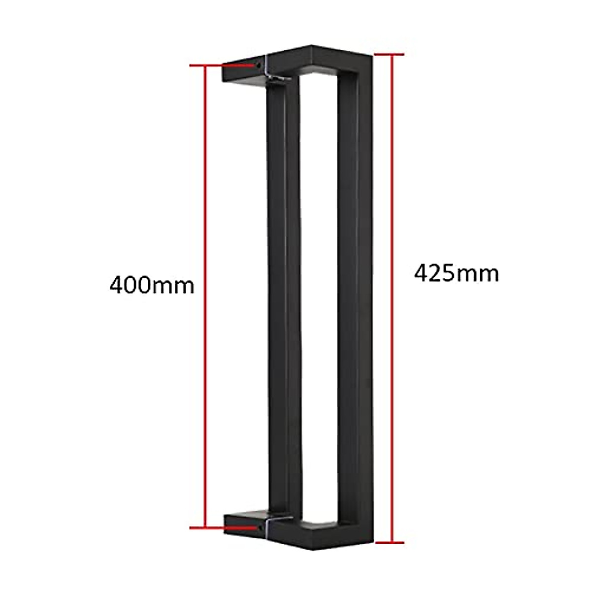Klauer Barn Door Handle Gate Hardware Black Stainless Steel Double Curved Square Tube Glass Door Push-Pull Door Handle Wooden Door Barn Door Sliding 5 Lengths (Size : 425×400mm) (Size : 425x400mm)