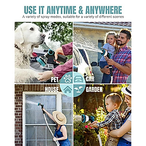 Stainless Steel Garden Hose, 50ft Heavy Duty Metal Water Hose with 10-Mode Water Gun & 6 Pattern Spray Nozzle, Flexible, Leak Proof, No Kink, Puncture Resistant for Yard, Outdoors, Rv