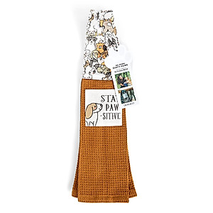 DEMDACO Stay Paw-Sitive Dog Orange 69 inch Cotton Fashion Kitchen Boa