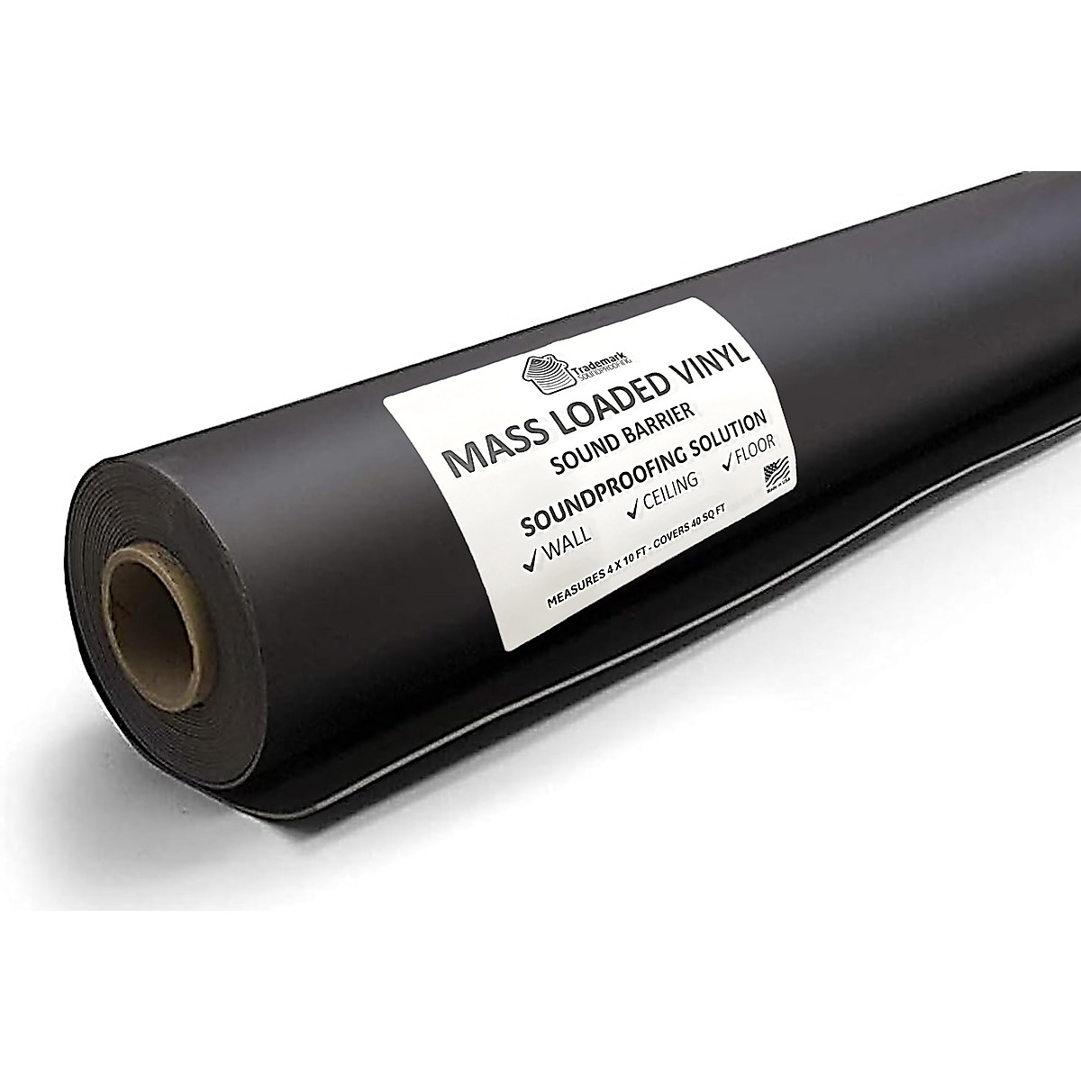 TMS Mass Loaded Vinyl, Soundproofing Material - 1Lb, MLV Acoustic Sound Barrier, 4' X 10' - 1/8 inch Thick (40 Square Feet)