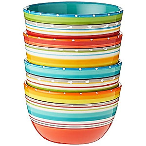 Certified International Mariachi Ice Cream Bowls (Set of 4), 5.25", Multicolor