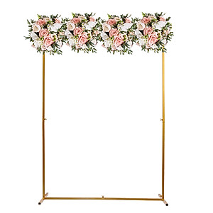 Gold Wedding Arch Backdrop Stand, 6.6FT x 4.9FT Garden Balloon Arch Rack, Square Balloon Backdrop Frame, Metal Wedding Arches, Rectangular Balloon Arch Stand, for Wedding, Ceremony, Anniversary, Party