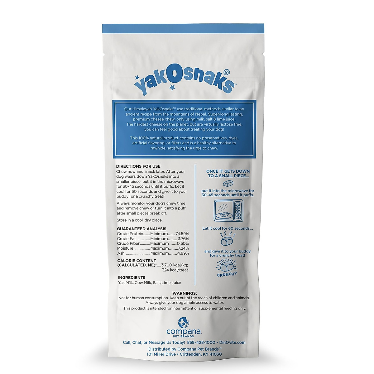 Dinovite YakoSnaks - Himalayan Yak Chews for Dogs - Long Lasting and Low Odor Yak Cheese Dog Chews (Medium/Large Dogs)