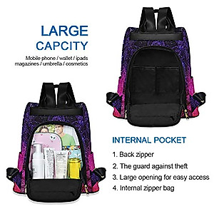 ALAZA Purple Mandala Galaxy Backpack Purse for Women Anti Theft Fashion Back Pack Shoulder Bag
