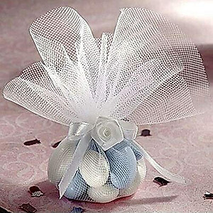 TABLECLOTHSFACTORY 25pcs/ pk 9" Tulle Circles Wedding Party Baby Shower Favors - Pink