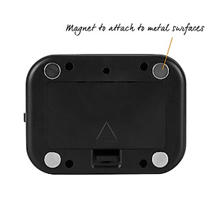 Salter Kitchen Digital Display Count up or Countdown Timer, Adjustable Loud Beeper, Large Start/Stop Button, Memory Function, Magnetic or Self Standing-Black, Plastic