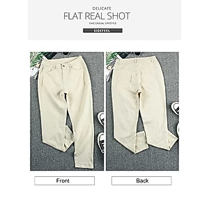 Sidefeel Womens High Waist Mom Jeans Crop Stretch Loose Fit Denim Pants US10 White