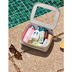 Popvibe Clear Makeup Case Set White Toiletry Bag Travel Large Clear Cosmetic Bag with Zipper, Big Make Up Bag Organizer Women Traveling TSA Approved Transparent Bag Car for Essentials