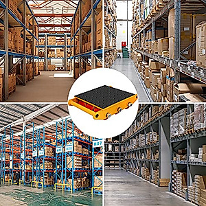 XCFDP Machine Skates, 15T Machinery Skate Dolly, 33000lbs Machinery Moving Skate, Machinery Mover Skate with Non-Slip Belt, Heavy Duty Machine Dolly Skate for Industrial Moving Equipment, Yellow, 1pc