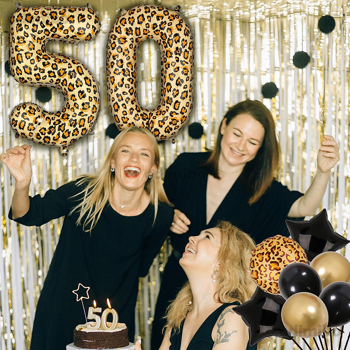 Leopard Print Number 50 Balloons Kit Birthday Party Decorations Cheetah Theme Large Foil Mylar Helium 50th Balloon Big Birthday Party Supplies