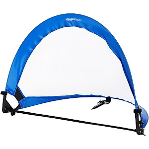 Amazon Basics Pop-Up Soccer Goal Net Set with Carrying Case - 2.5 Feet, Blue