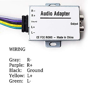 Car Stereo Audio Speak Signal Hi-Low Converter for Auto Amp Subwoofer Amplifier CD Player High to Low Adapter