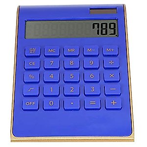 Kadimendium 10 Digits Calculator, Solar Basic Calculator Two Ways to Supply Power LCD Display Financial Calculator Desk Financial Office calculations Basic Mathematics(Blue)