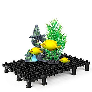 POPETPOP Aquarium Divider - Aquarium Isolation Board Fish Tank Divider with Supporty Feet Fish Tank Divider Isolation Board for Aquarium Breeding - Black 2 Pack