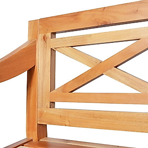 Tidyard Garden Bench Mahogany Wood Porch Chair Wooden Outdoor Bench Light Brown for Backyard, Balcony, Park, Lawn Furniture 53.5 x 19.7 x 32.3 Inches (W x D x H)