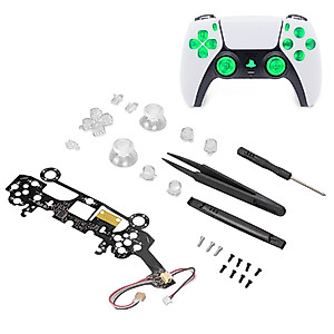Multi Colors Luminated D Pad Thumbsticks Face Buttons LED Kit for PS5 Controller,8 Colors 19 Modes DIY Classical LED Light Kit for PS5