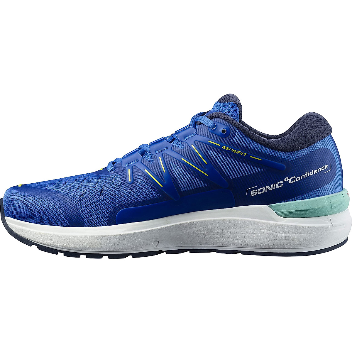 Salomon Sonic 4 Confidence Running Shoes for Men, Palace Blue/White/Evening Primrose, 10.5
