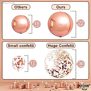 Giant, Rose Gold Balloons Set - Pack of 21, Rose Gold Confetti Balloons | Rose Gold Foil Balloon for Rose Gold Party Decorations | Rose Gold Mylar Balloons, Birthday, Baby Shower, Bachelorette Party