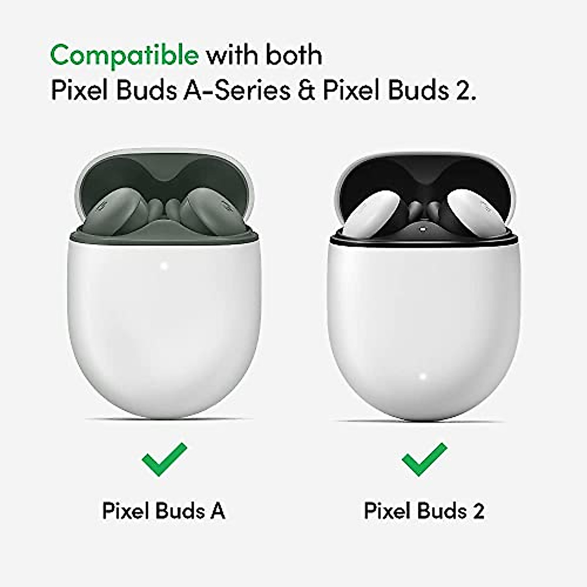 CYRILL Color Brick Compatible with Google Pixel Buds A-Series Case (2021), Google Pixel Buds Case (2020) - Black