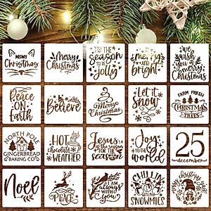 Christmas Stencils for Painting on Wood 6” Christmas Stencil Xmas Holiday Stencil Cardinal/Pet/Nativity Templates(Mix Stencil 20p/6in)