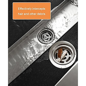 TSHH 12 inch Linear Shower Drain with Plate Cover or Tile Insert,Rectangle Shower Floor Drain Offset Side Outlet Stainless Steel Brushed Finish,11.8x4.3 Inch