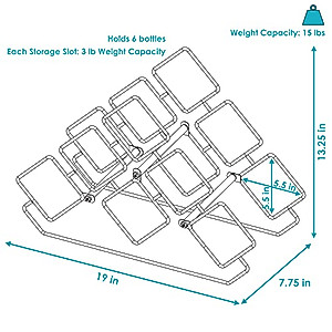 Sunnydaze Modern 6-Bottle Triangular Countertop Wine Rack - Freestanding Indoor Steel Wire Accent for Kitchen, Home Bar, or Living Room - White - 13.25-Inch H