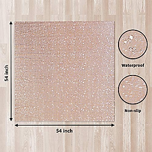 Plastic Splat Mat for Baby, Easy Cleaning Vinyl Floor Mat for Eating Messes, Waterproof High Chair Floor Protector Feeding Floor Cover by MatLeya