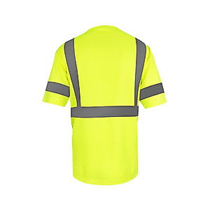 LX Reflective Short Sleeve High Visibility Safety T Shirt for Work Warehouse Construction Class 3