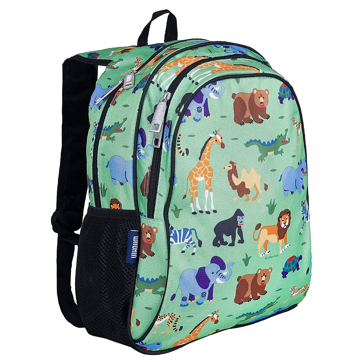 Wildkin Lunch Box Bag and 15 Inch Backpack Bundle with 16 Ounce Reusable Water Bottle (Wild Animals)