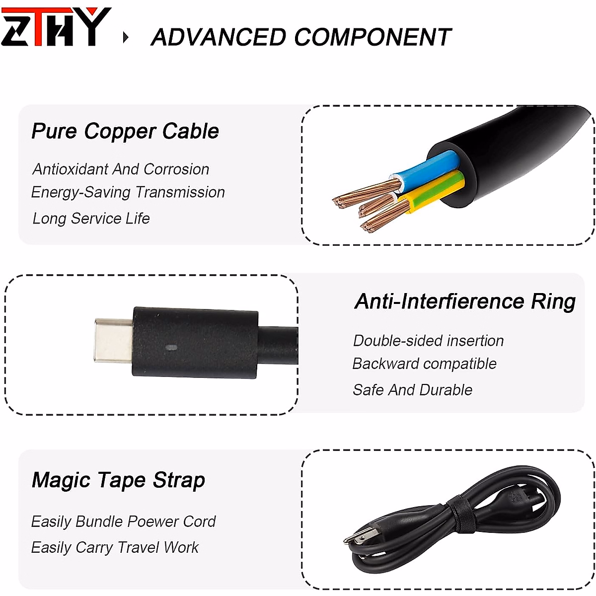 ZTHY 130W USB-C Type-C Laptop Charger Power Supply AC Adapter Replacement for Dell XPS 15 9500 XPS 17 9700 9700 9710 9720 9730 Precision 5750 5760 5770 5560 5550 5520 Latitude 7310 7210 9410 9510