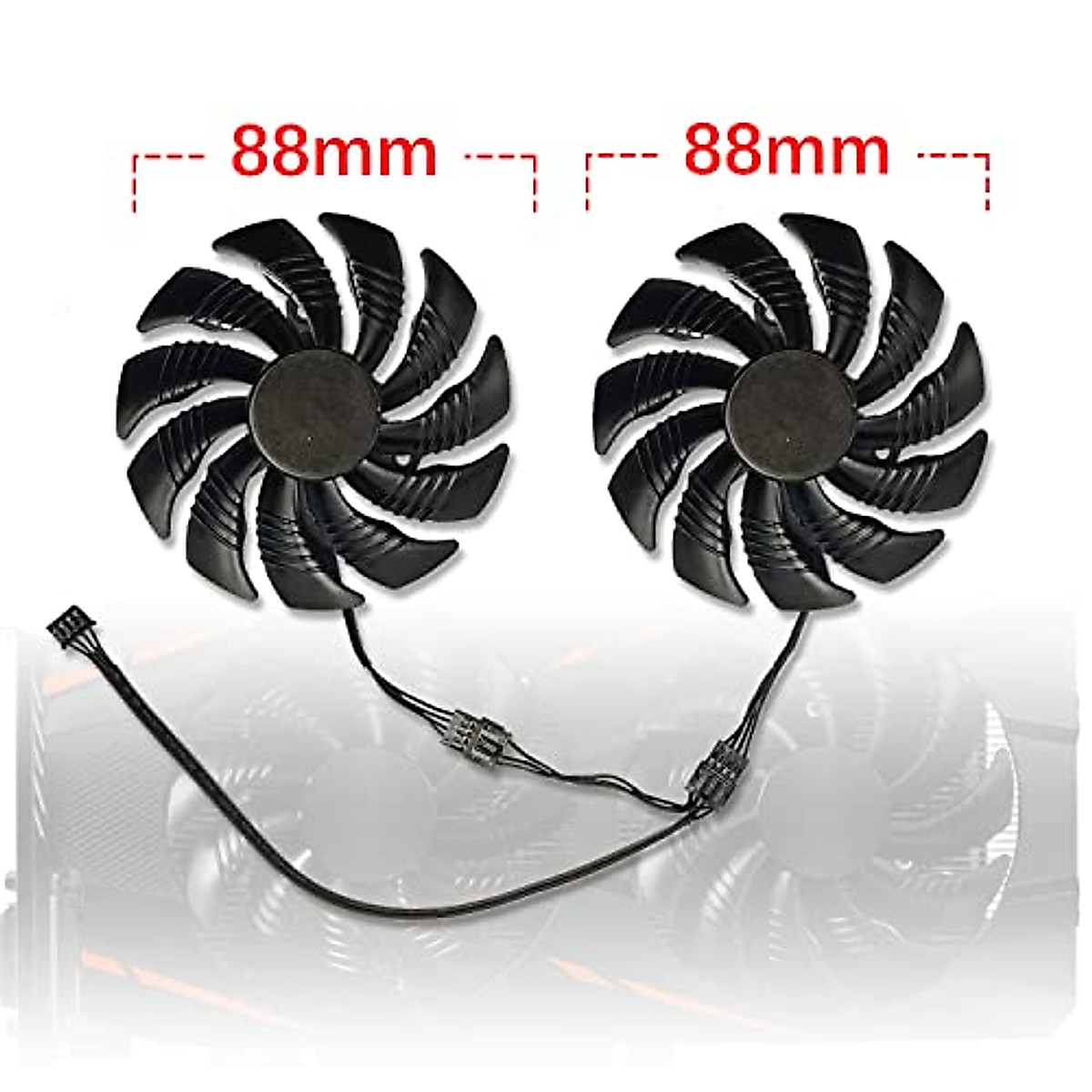 Cavabien 86MM Fan T129215SU TPLD9210S12HH 4Pin Cooling Fan for Gigabyte GTX 1050 1060 1070 960 RX 470 480 570 580 Graphics Card Cooler （FanAA