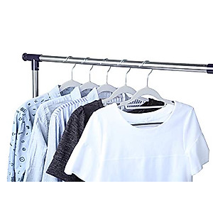 Finnhomy Bar Design Heavy Duty 50 Pack Plastic Hangers, Durable Clothes Hangers with Non-Slip Pads, Great for Shirts, Pants, Scarves, Strong Enough for Coat, Gray