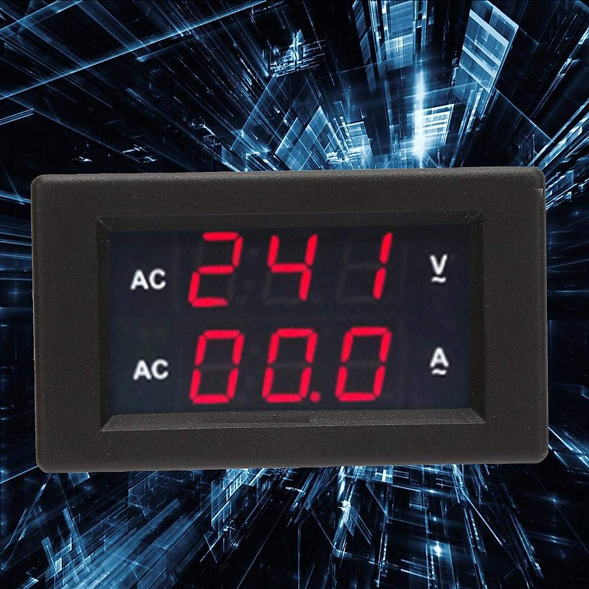 AC 100~300V LED Digital Voltage Current Multimeter, Dual Display Volt Amp Meter Gauge Panel 0-10A(Red-Red)