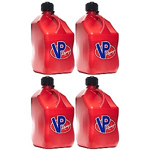 VP Racing Fuels Motorsport 5 Gallon Square Plastic Utility Jug Red (4 Pack)