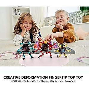 Interesting Sensory fingertip Spinning Toy, Finger Spinning Toy Spinning top Toy, with deformable Chain, Mechanical Spiral Twister, fingertip gyro, Children's Adult Decompression Toy (4)