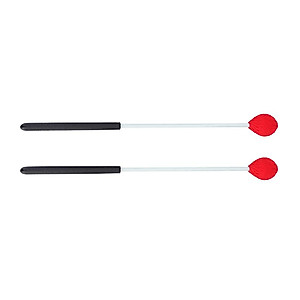 1 Pair Marimba Percussion Mallets Hard Yarn Head Marimba Malleta for Beginners Accessory(Red)