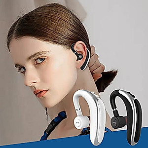 Qiopertar Wireless Bluetooth Headset 5.0 in Ear Wireless Car Driving Headset Single Handfr Ipx5 Waterproof Headset with Microphone Noise Canceling Deep Bass Stereo Sound for Travel Work