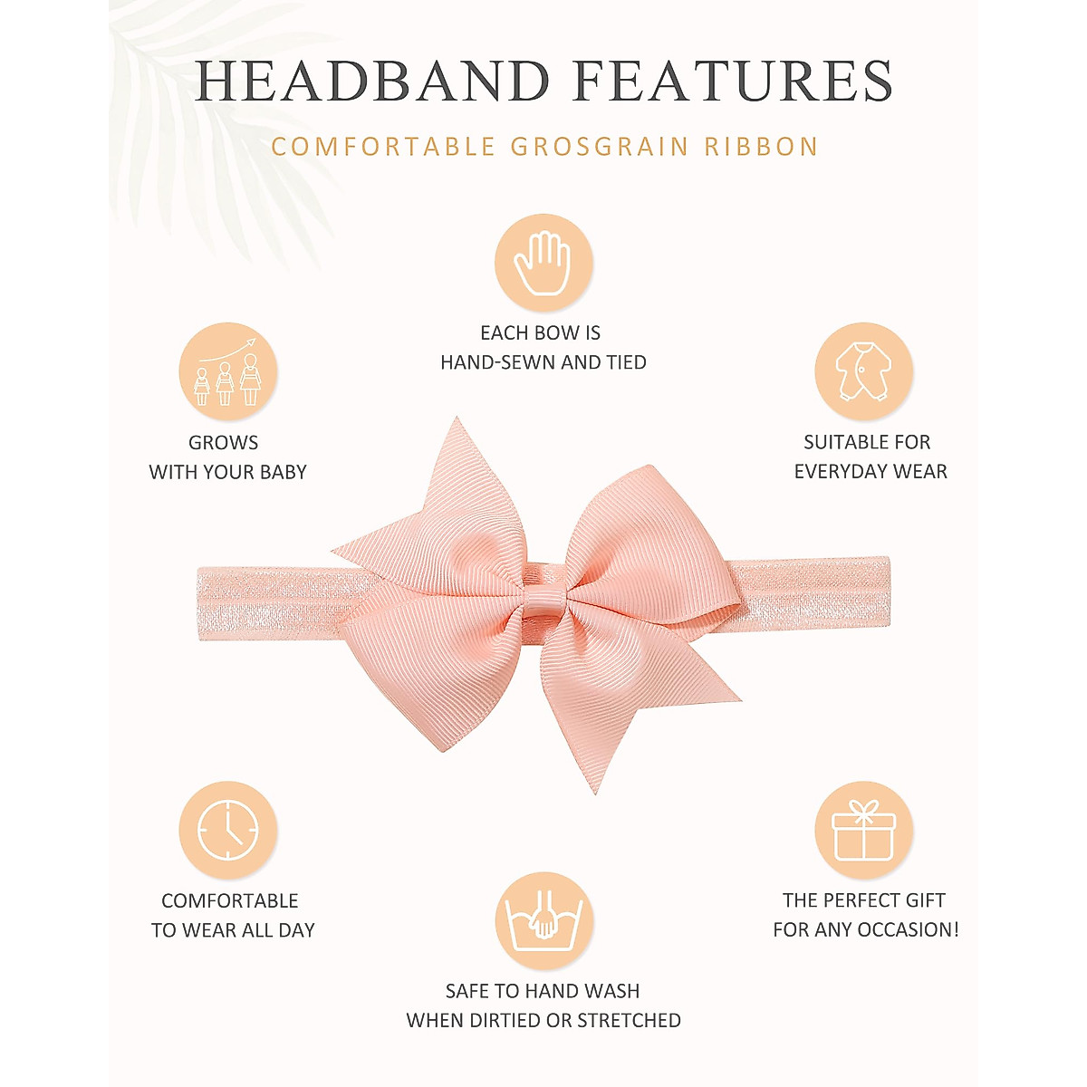 jollybows 40pcs Baby Girls Hair Bows Headbands Grosgrain Ribbon Hair Band Accessories for Infants Newborn Toddler (4In)