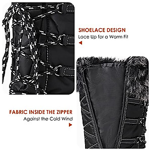 DREAM PAIRS Women's Warm Faux Fur Lined Mid-Calf Winter Snow Boots,Size 10,Maine/Black,Maine